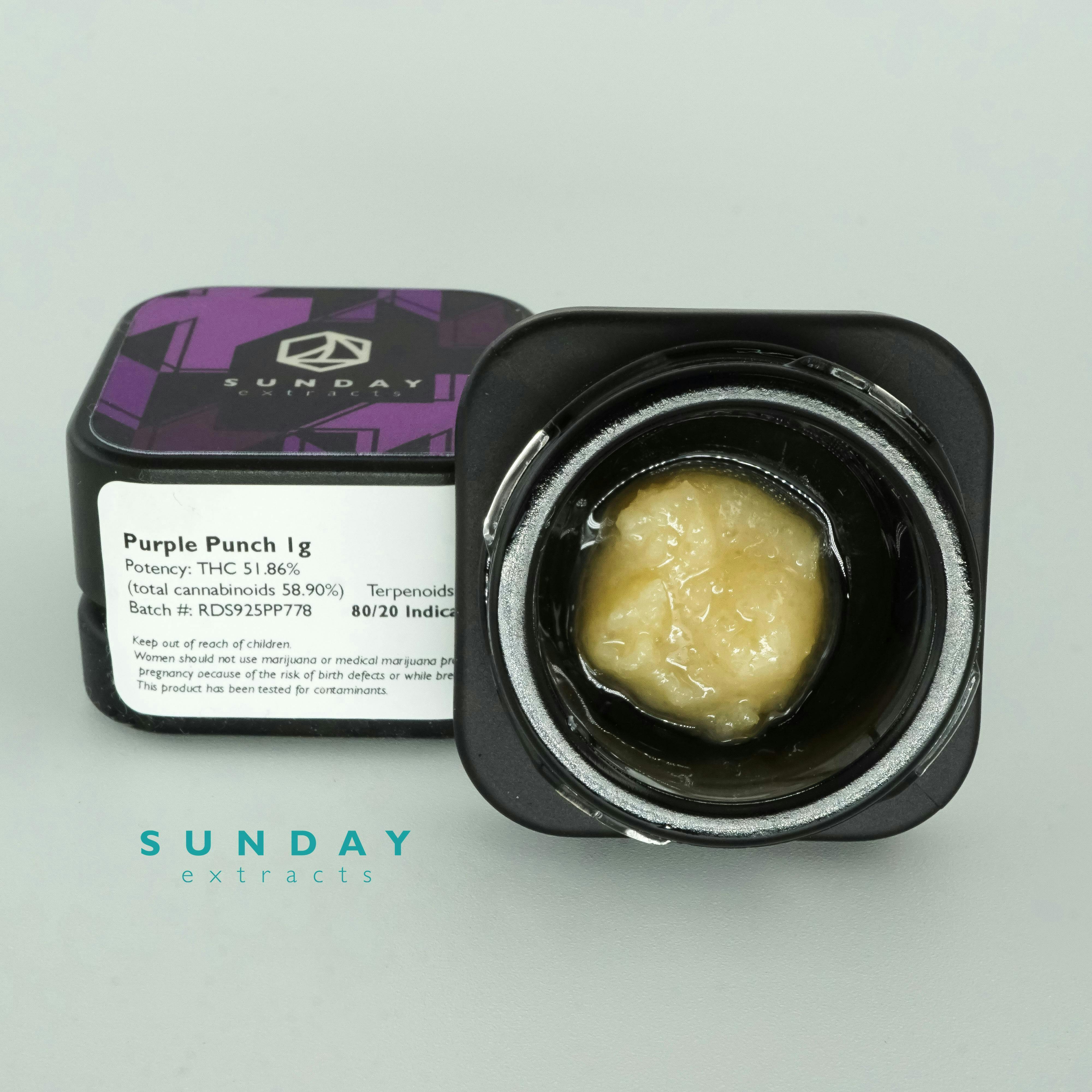 1g Concentrate Cured Resin - Purple Punch - Sunday Extracts