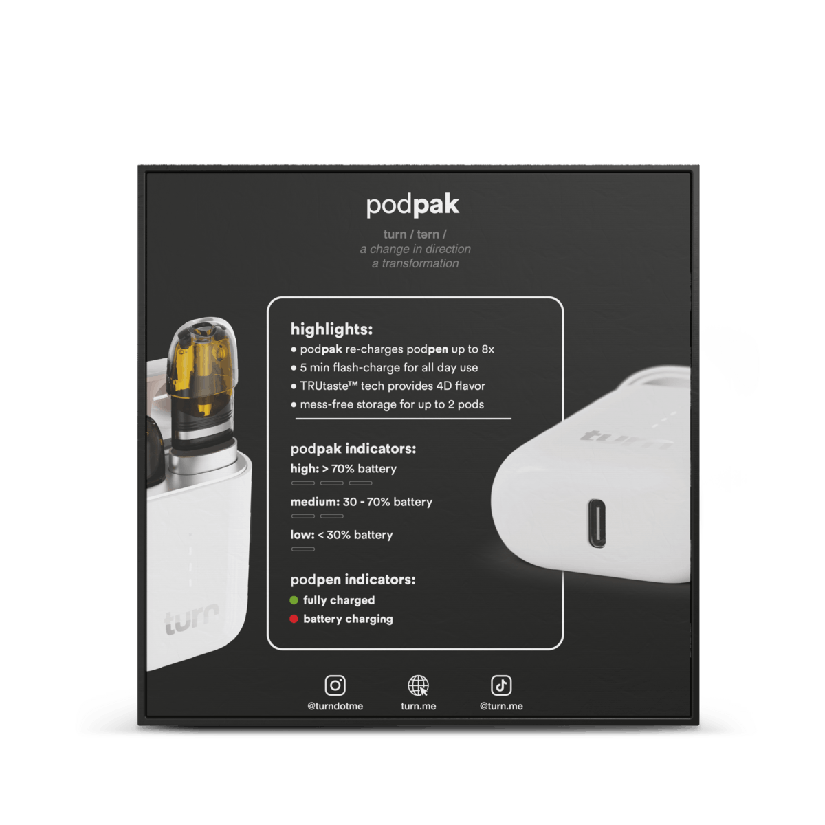 podpak | white battery case - turn