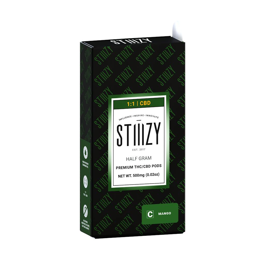 Vape - MANGO - 1:1 (CBD/THC) PREMIUM POD .5G - IL - STIIIZY Vape - MANGO - 1:1 (CBD/THC) PREMIUM POD .5G - IL - STIIIZY