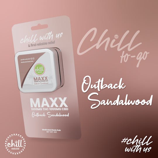 1000mg Thc 1000mg Cbd Maxx Outback Sandalwood Topical To Go Med