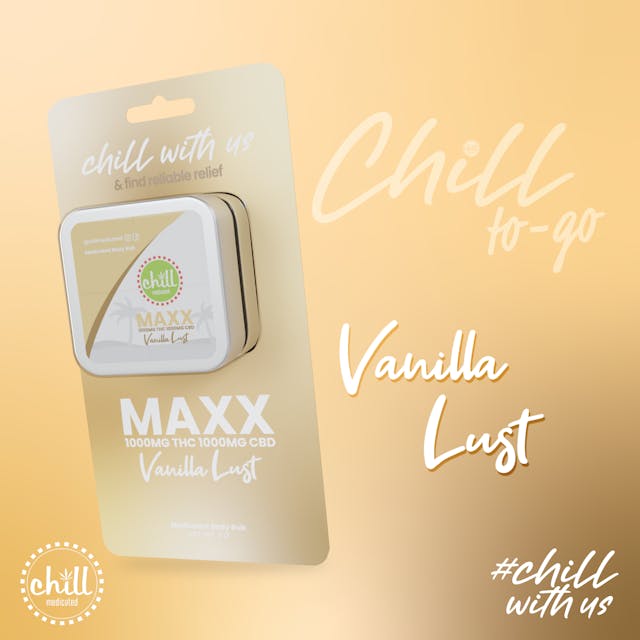Chill Medicated 1000mg Thc 1000mg Cbd Maxx Vanilla Lust Topical To