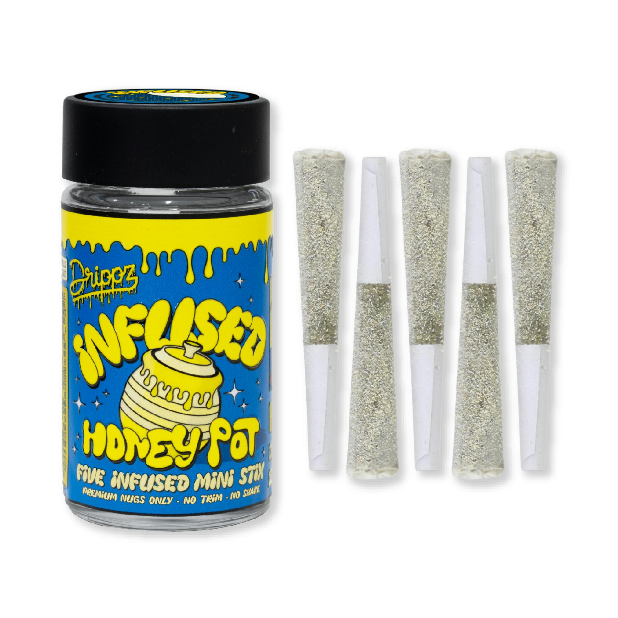 Drippz Honey Pot - Blue Dream - 3.25g Infused 5pk Pre-Rolls - Drippz
