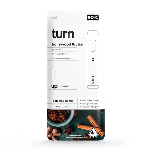 2.0g hollywood & chai (s-hybrid) / botanica blends / XXL disposable - turn