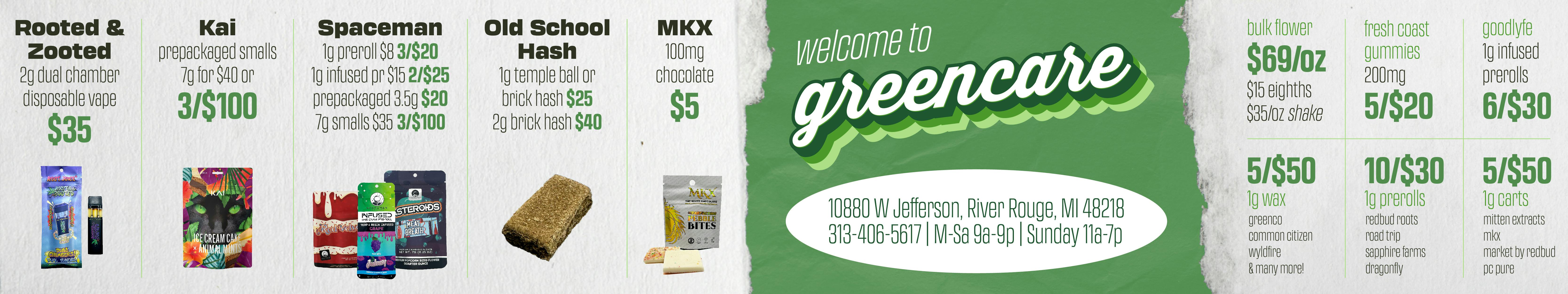 GreenCare Recreational Info, Menu & Deals - Weed dispensary River Rouge ...