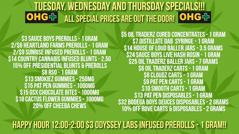 Tuesday, Wednesday and Thursday Specials!! at Oklahoma Home Grown OHG ...