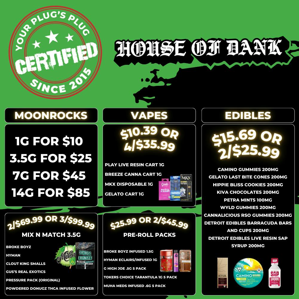 HOUSE OF DANK GRAND RAPIDS REC Info, Menu & Deals - Weed dispensary ...