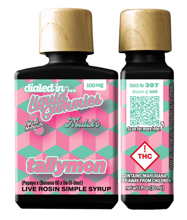 Tallymon | Rec Liquid Gummies | 1 bottle, 10 doses | 100mg THC - Dialed ...