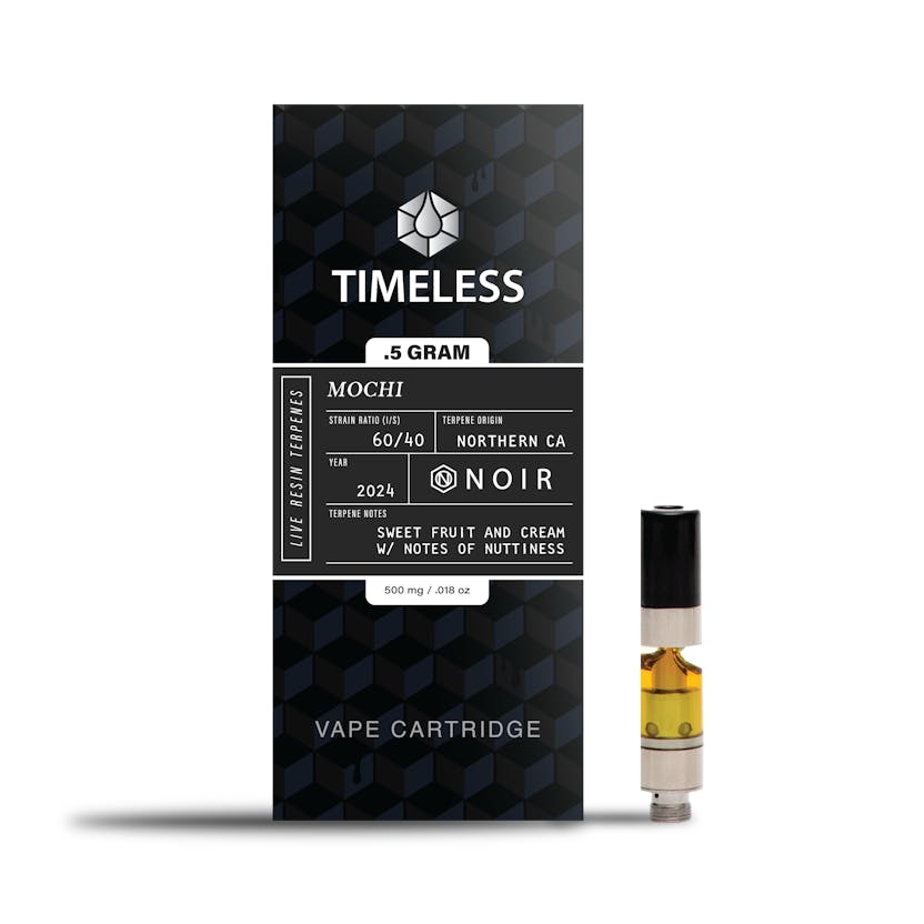 Noir Mochi 500mg Vape Cartridge Live Resin Timeless Vapes