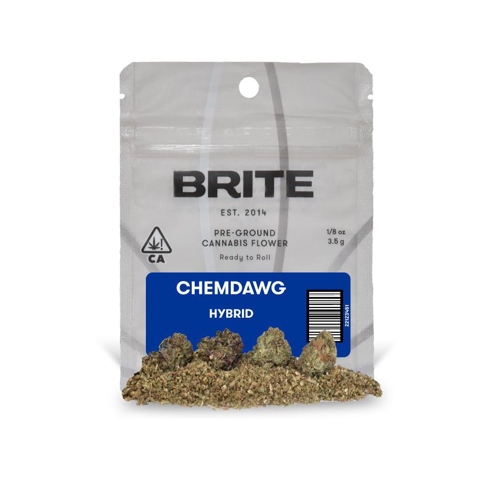 BRITE Pre-Ground Flower (3.5g) - Hybrid - Chemdawg - Brite Labs