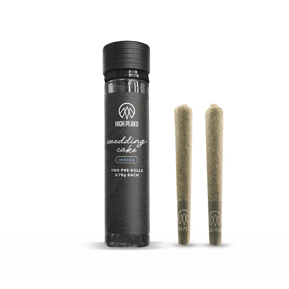 Wedding Cake | Indica | 2-Pack Pre-Rolls | 0.75g Each - High Peaks