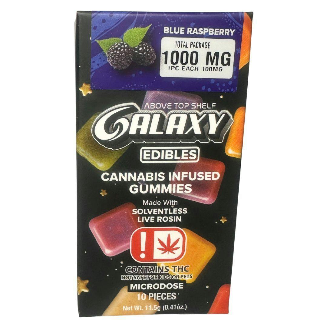 Galaxy Blue Raspberry Live Rosin Gummies 1000mg - Galaxy