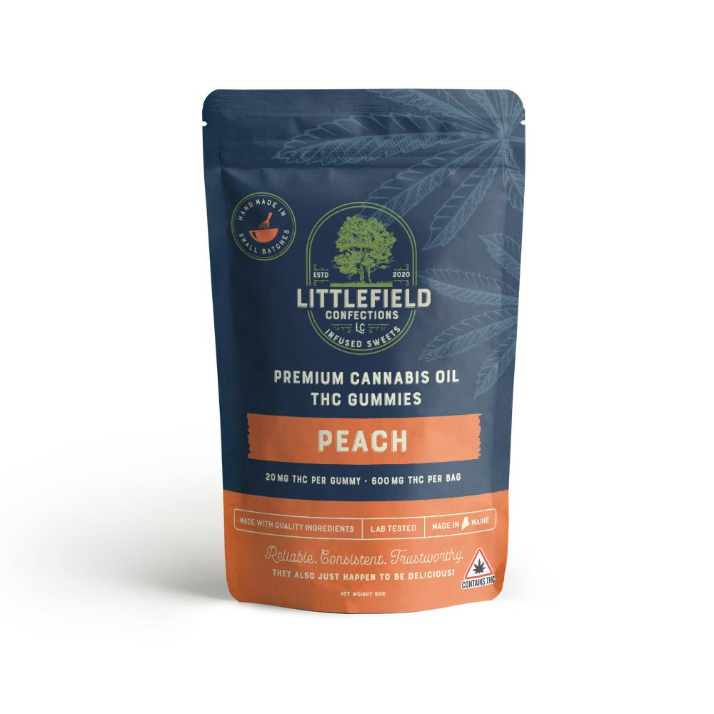 LFC 600mg THC Gummies - Peach - Littlefield Confections