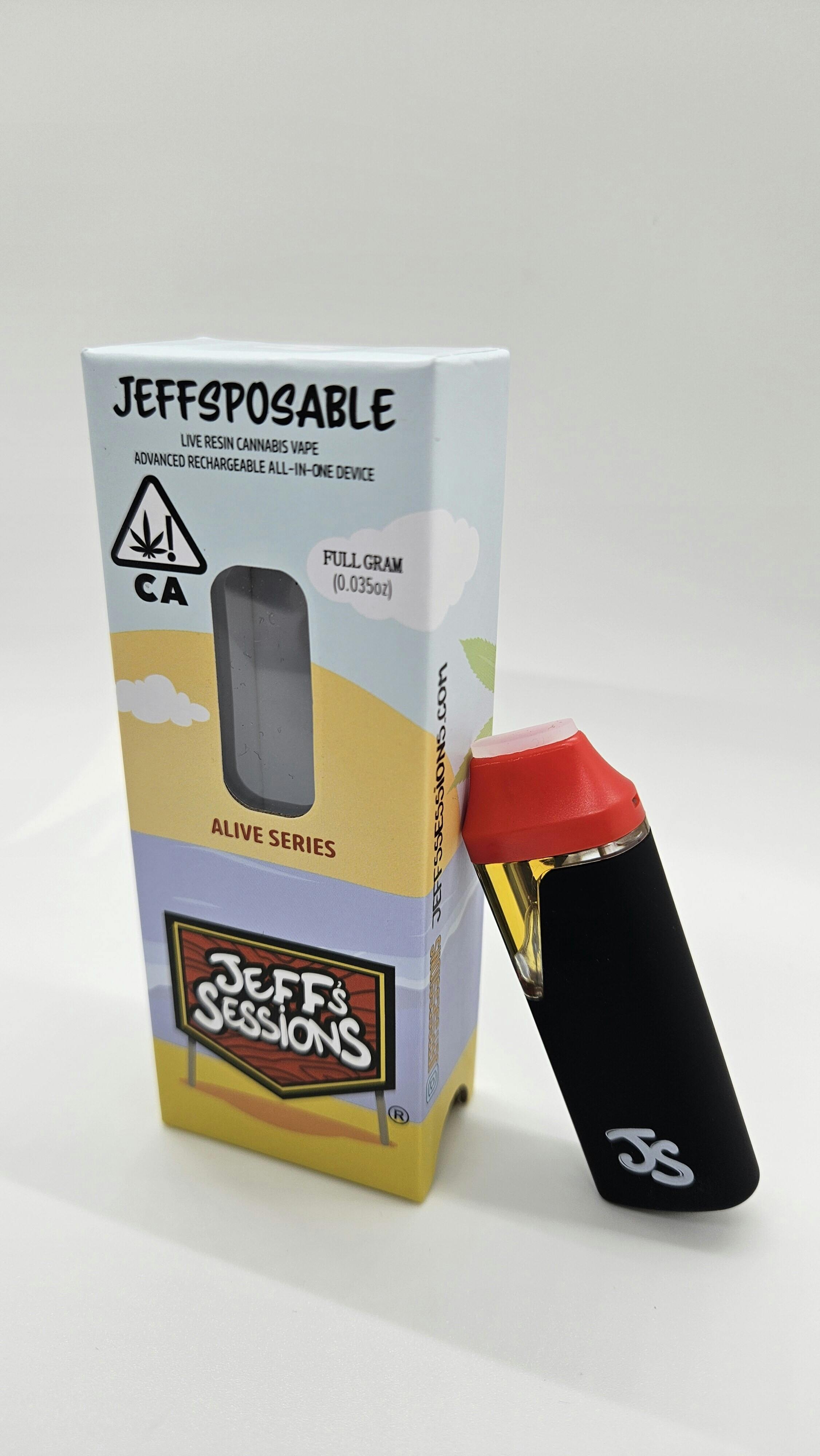 Jeff's Sessions Pineapple Cough 1g | Disposable Live Resin Pen - Jeff's ...