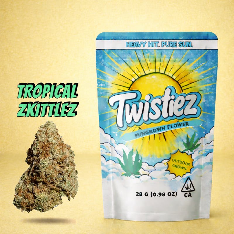 Tropical Zkittlez - SunGrown Flower - 28g - Hybrid - New Drop - Twistiez