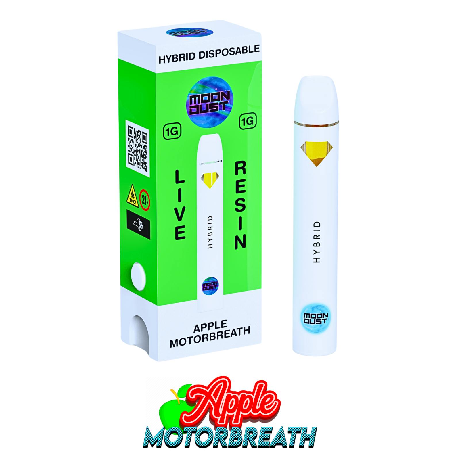 1G LIVE RESIN DISPOSABLE - APPLE MOTORBREATH - HYBRID - MOON DUST - New ...